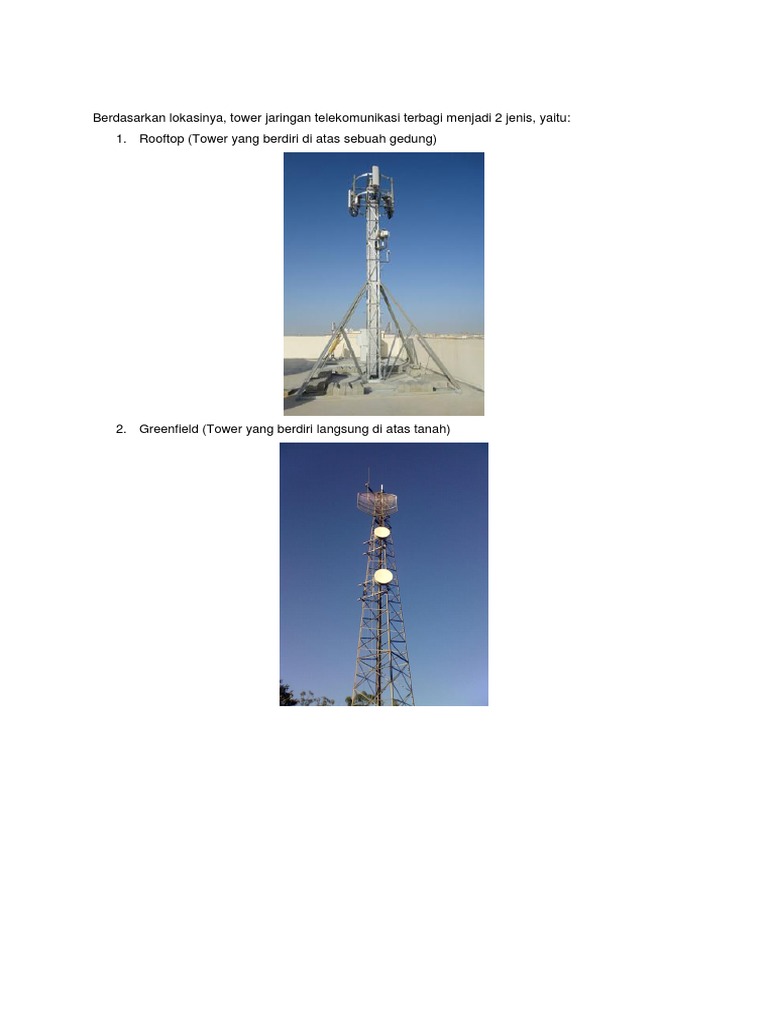 Jenis Tower Telekomunikasi | PDF