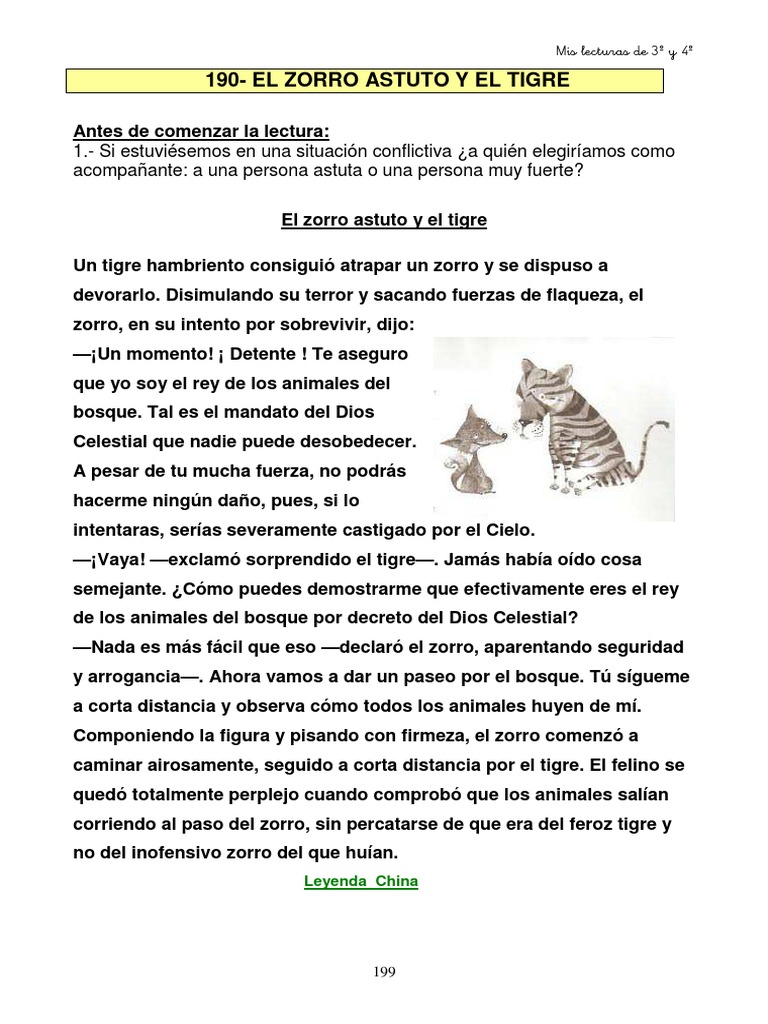 El zorro astuto y el tigre hambriento | PDF