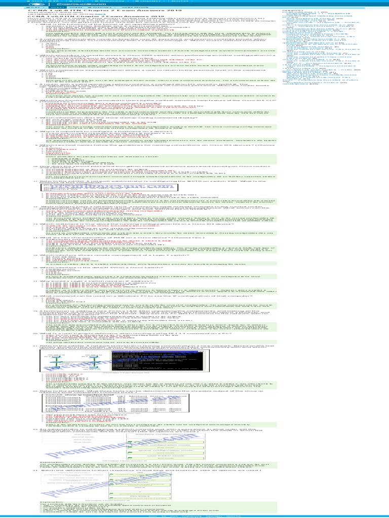 CCNA 1 v6.0 ITN Chapter 2 Exam Answers 2019 - Premium IT Exam & Certified PDF | PDF | Network ...