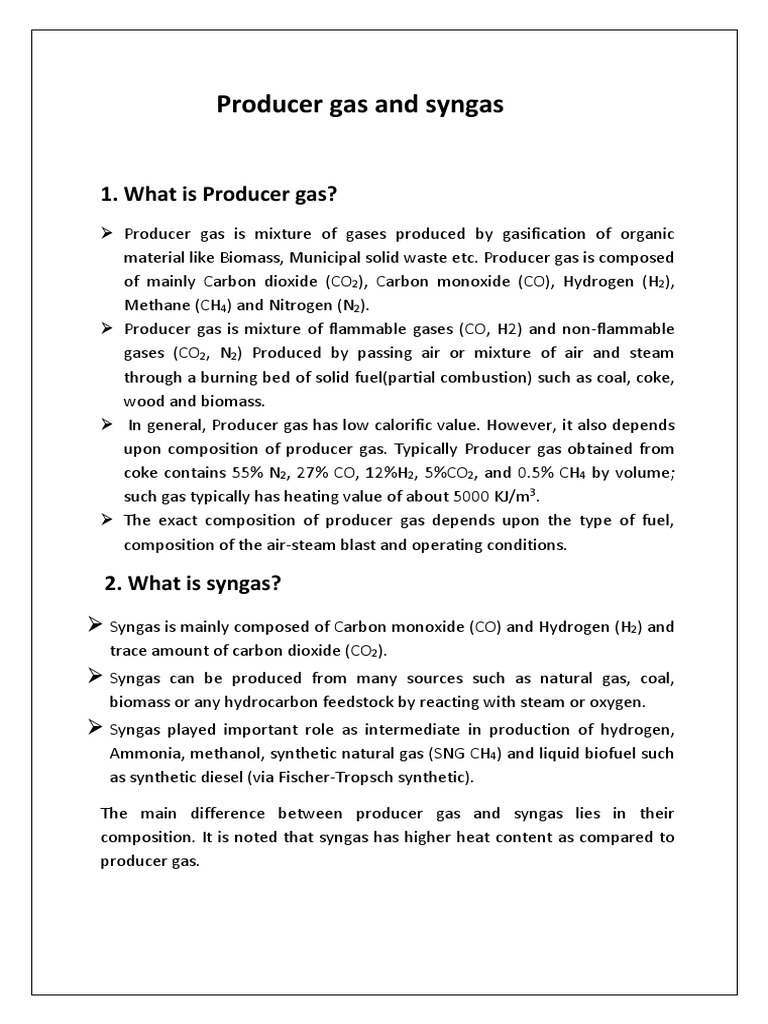 Application of Syngas | PDF | Gasification | Natural Gas