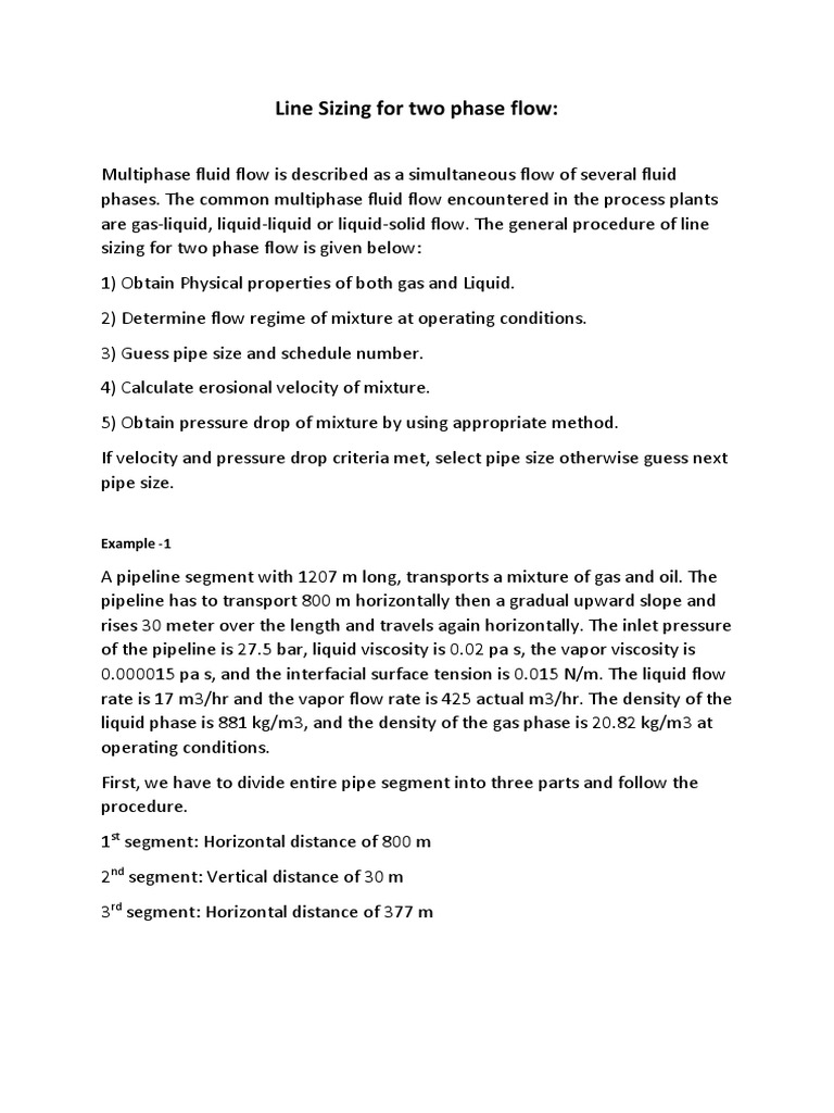 Line Sizing For Two Phase Flow | PDF | Fluid Dynamics | Liquids