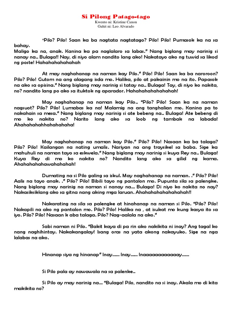 Si Pilong Patago Tago2 | PDF