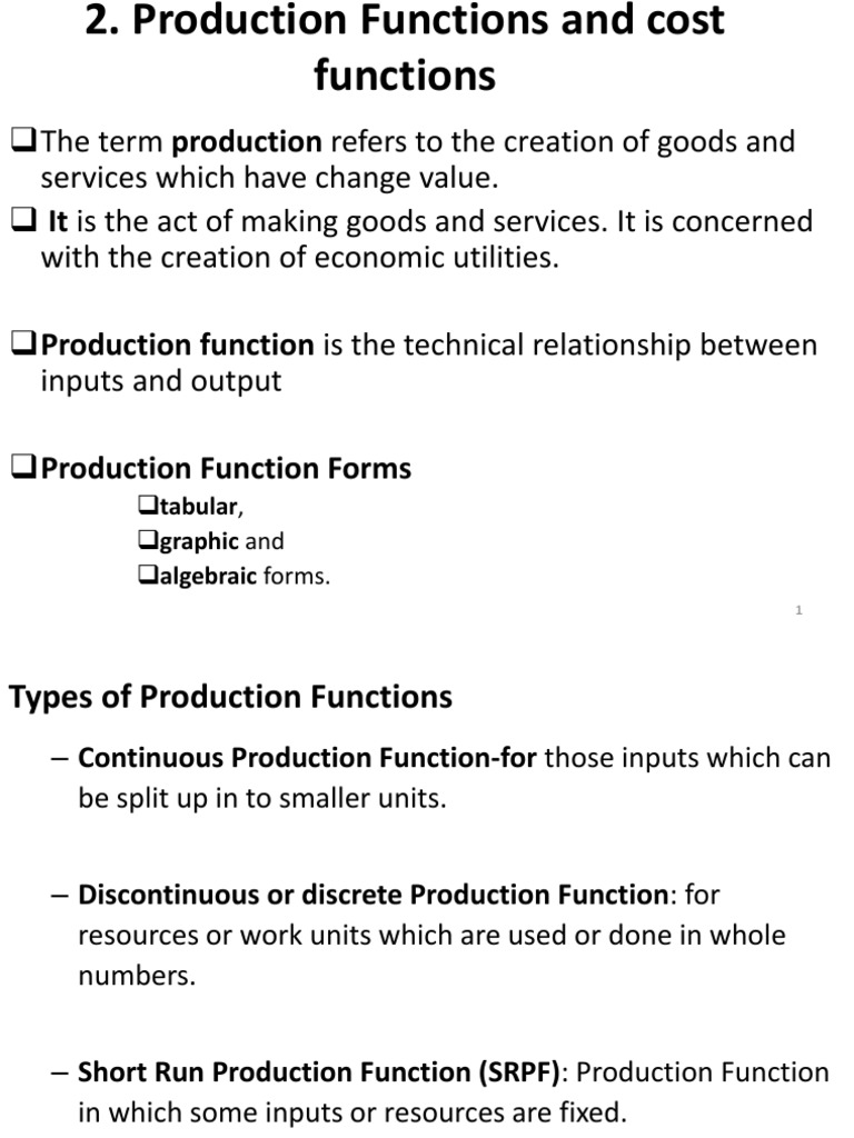 Chapter 2 Production Functions and Cost | PDF | Marginal Cost ...