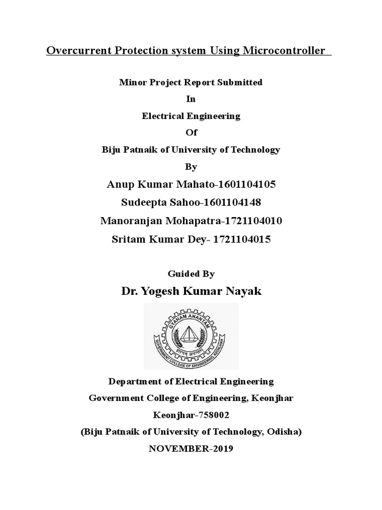 Overcurrent Protection System Using Microcontroller | PDF