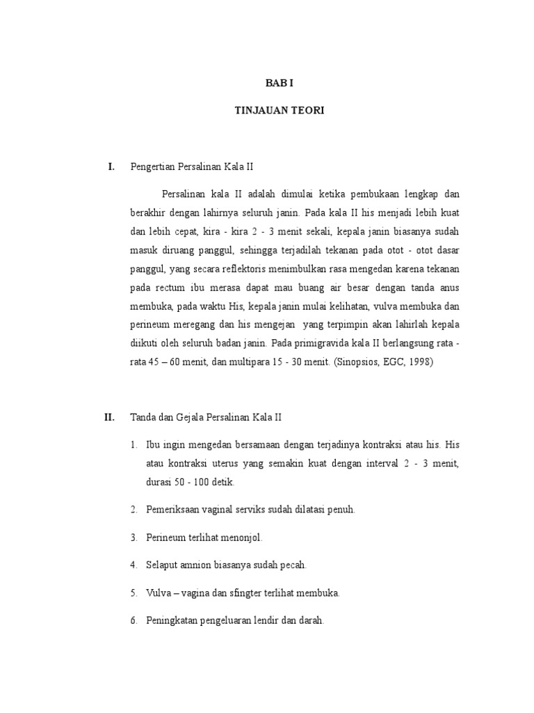 Panduan Persalinan Kala II untuk Bidan | PDF | Kesehatan Holistik