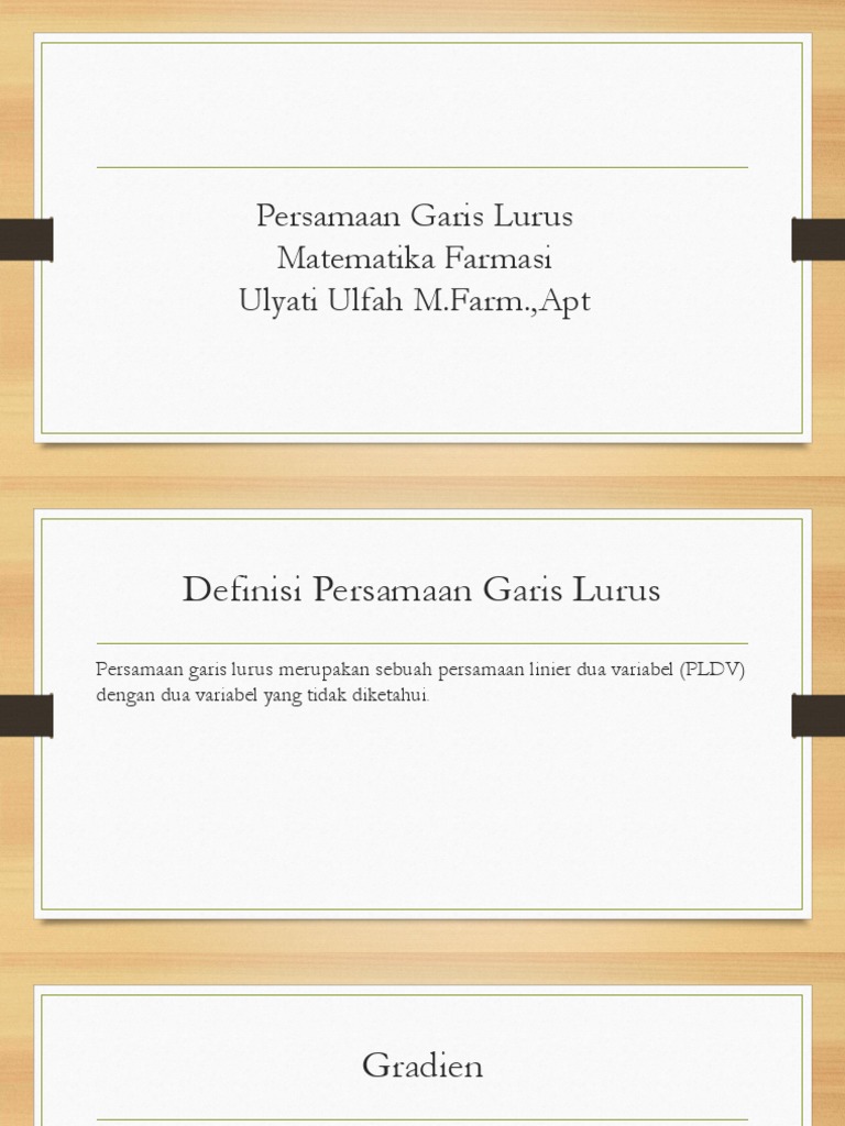 Persamaan Garis Lurus | PDF | Metode & Bahan Ajar