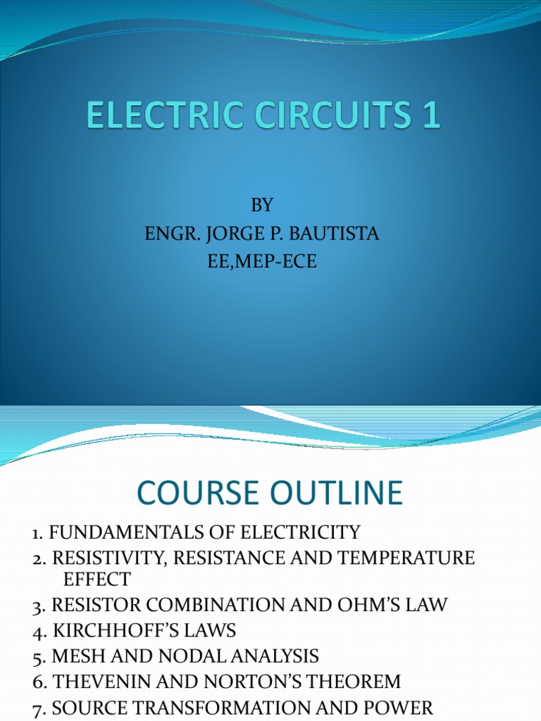 Electric Circuits 1 | PDF