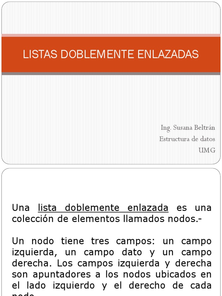 Listas Doblemente Enlazadas PDF | PDF