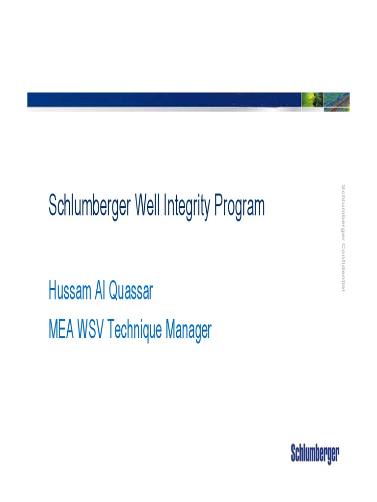Schlumberger Well Integrity Program | PDF