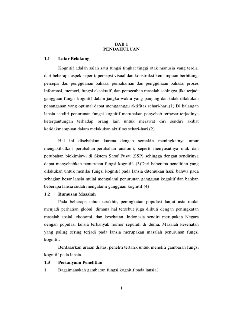 Gambaran Kognitif Pada Lansia | PDF