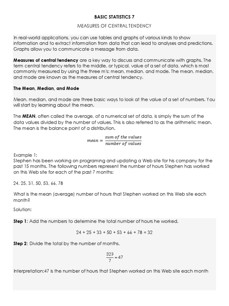 BASIC STATISTICS 7 Lecture PDF | PDF