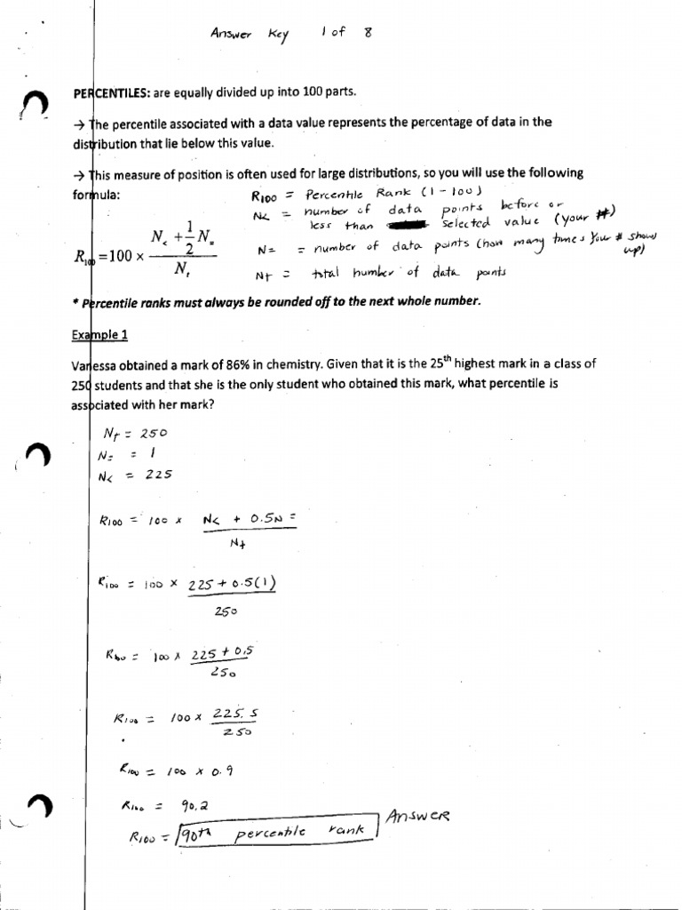 Percentile Answers PDF | PDF