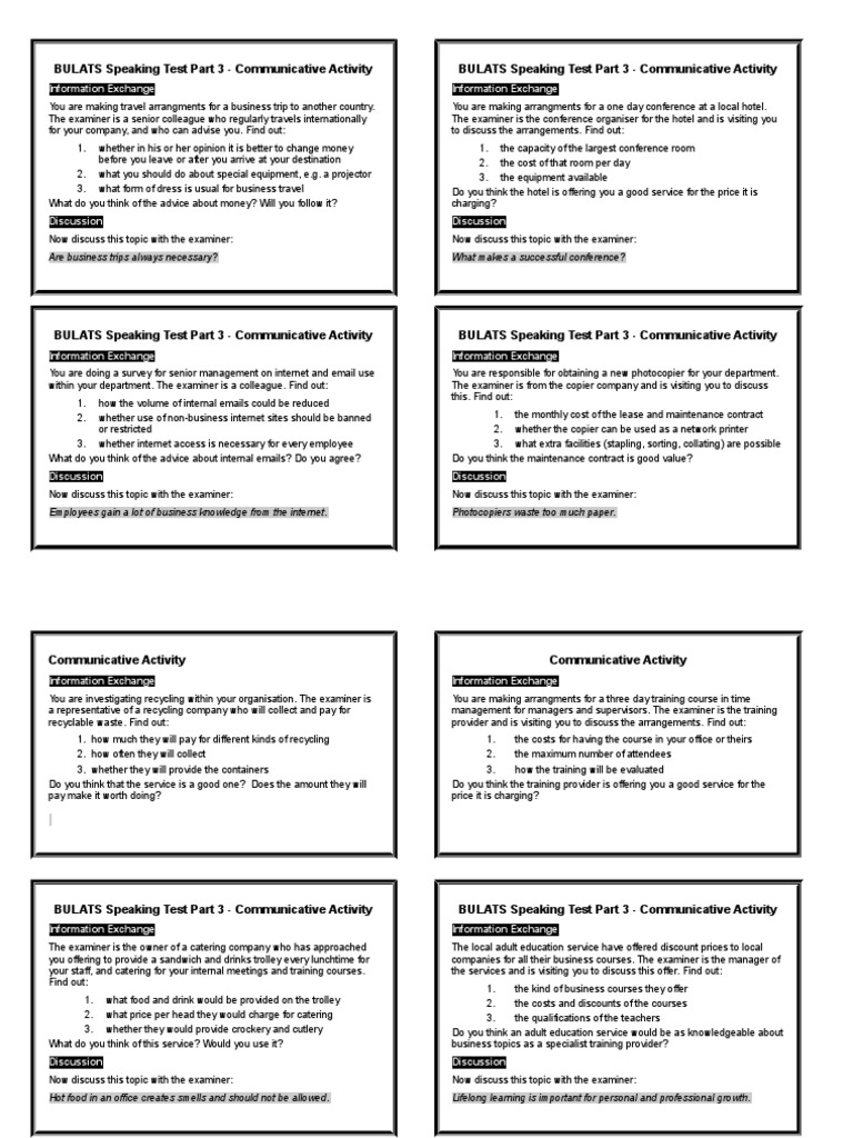 Communicative Activities Examples PDF