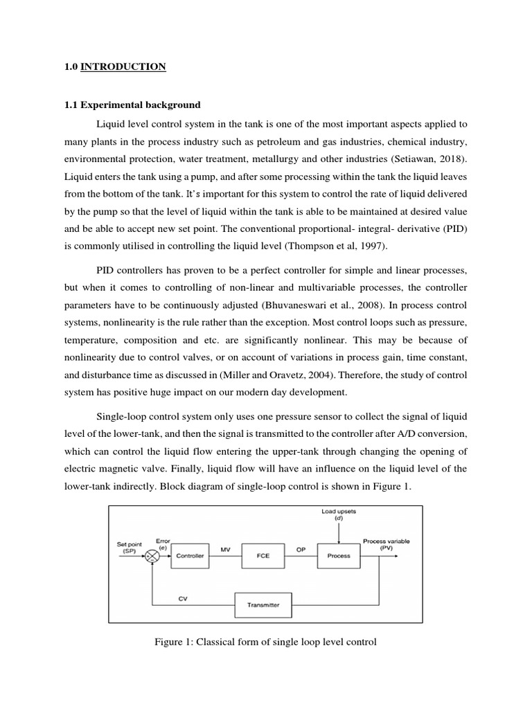 Understanding Liquid Level Process Control Through Experimentation with ...