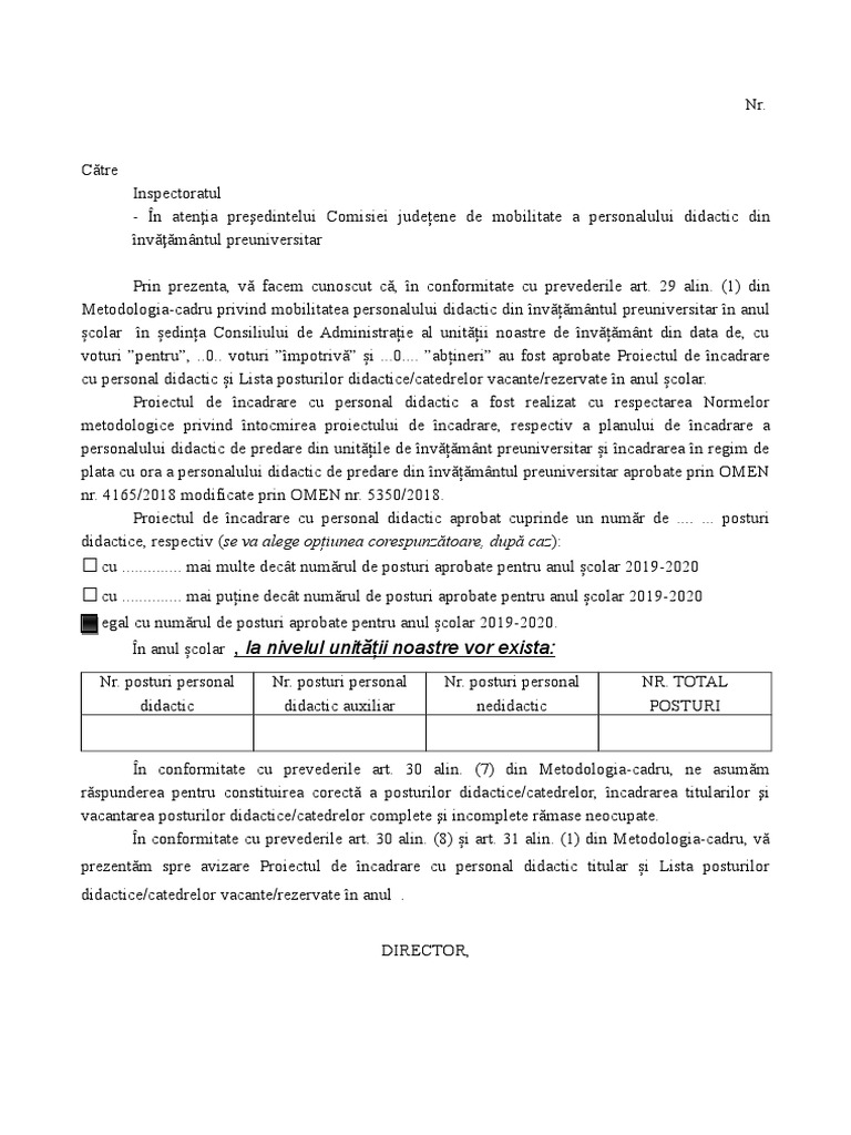 Adresa de Inaintare Preincadrare | PDF