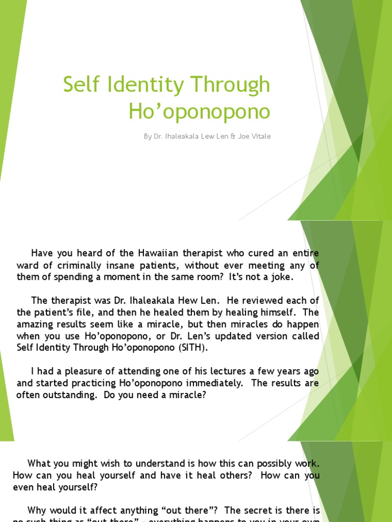 Self Identity Ho'oponopono Guide | PDF