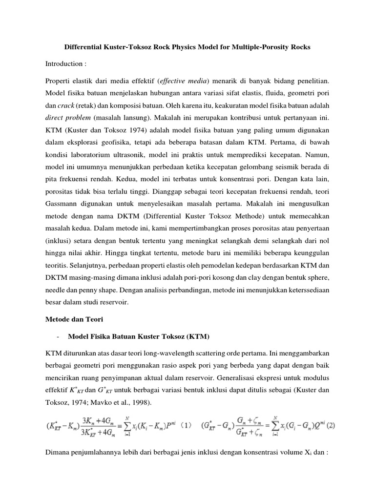 Model DKTM untuk Batu Multiple-Porosity | PDF