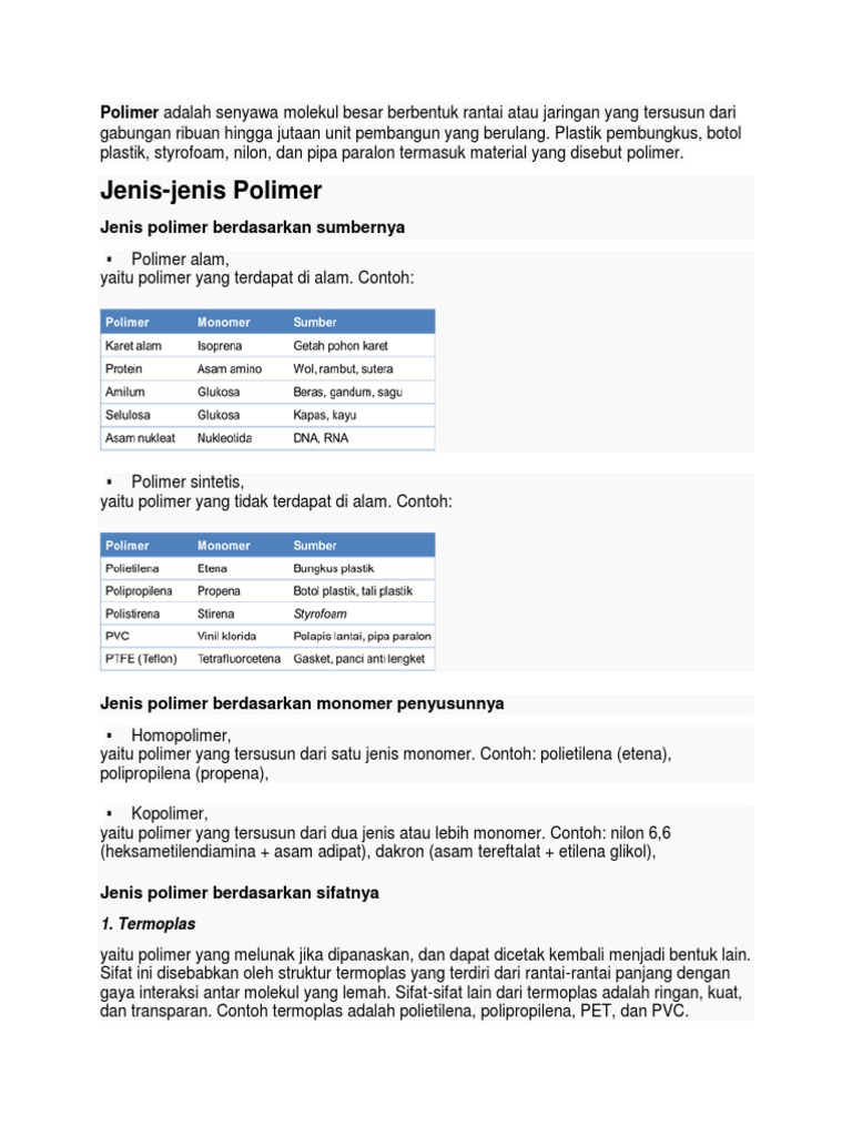 Kimia PPT POLIMER | PDF