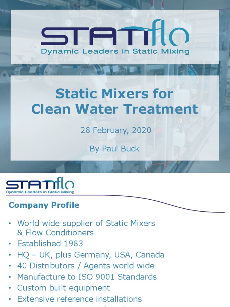 Statiflo Static Mixers For Clean Water Treatment | PDF | Technology ...