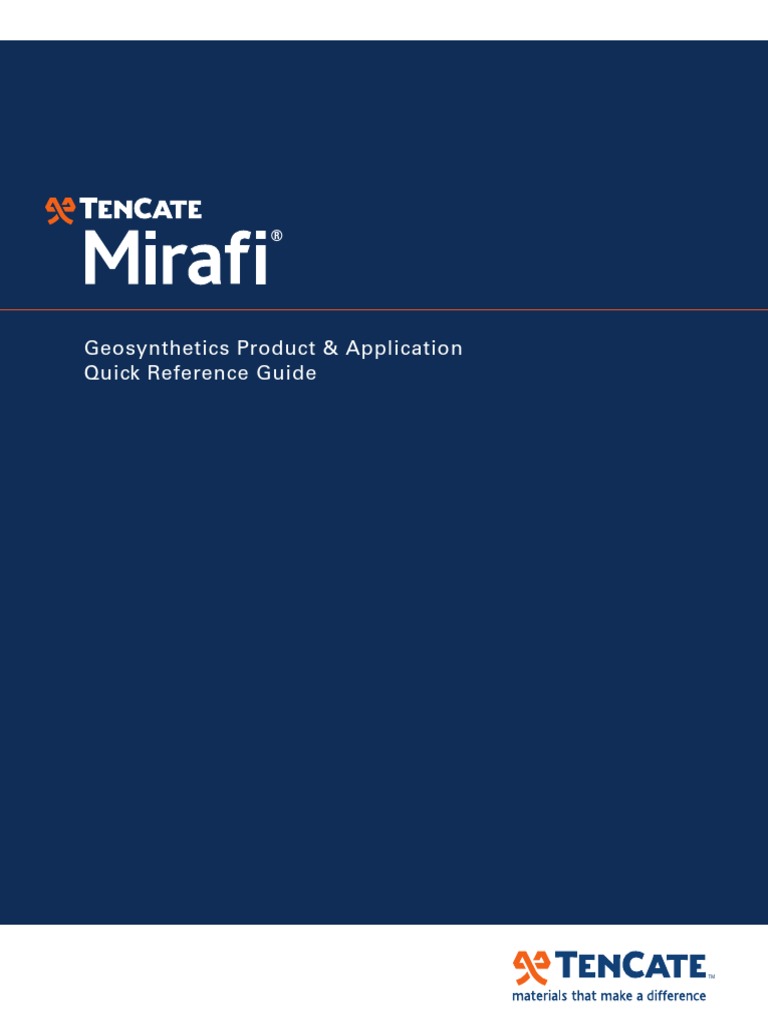 TenCate Geosynthetics Mirafi Quick Reference Product Guide B23042 | PDF