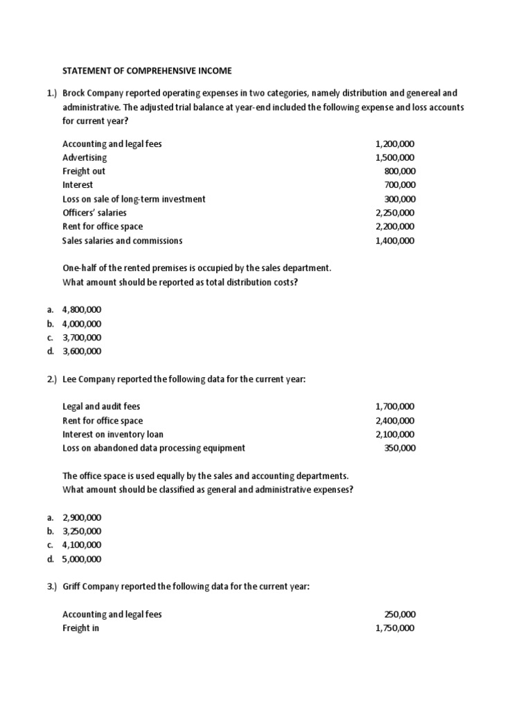Statement of Comprehensive Income | PDF
