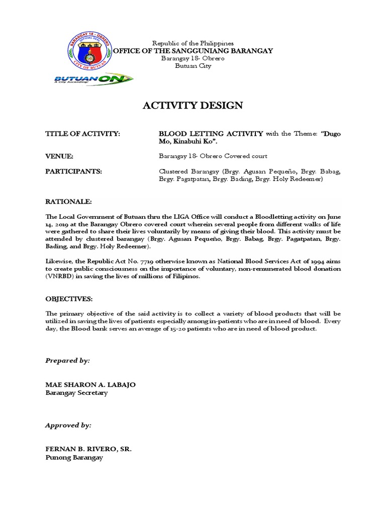 Bloodletting Activity Design Overview | PDF