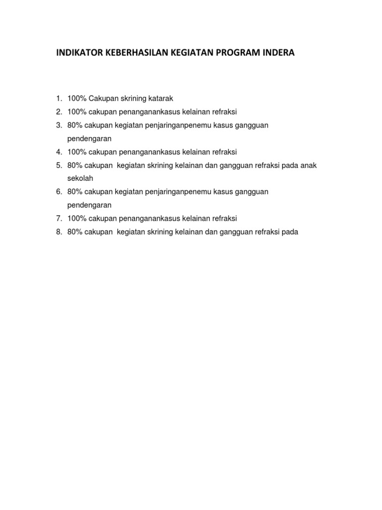 INDIKATOR KINERJA INDRA - Dock | PDF