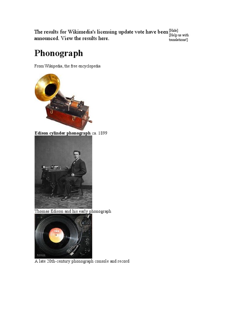 The Phonograph | PDF | Phonograph | Audio Engineering