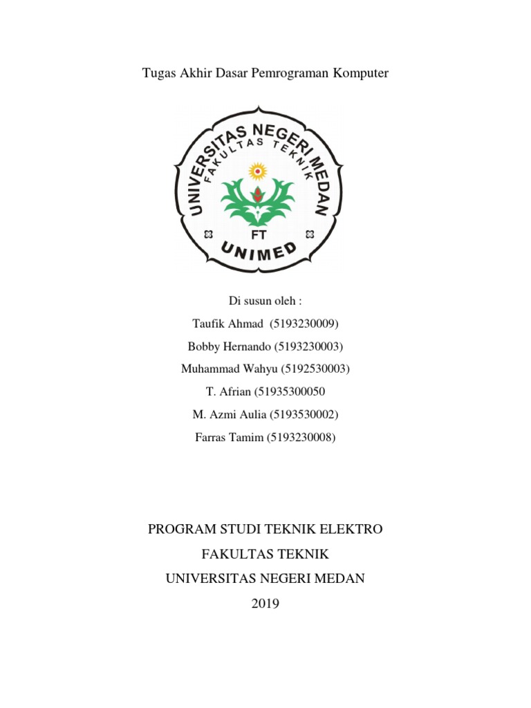 Tugas Akhir Dasar Pemrograman-1 | PDF
