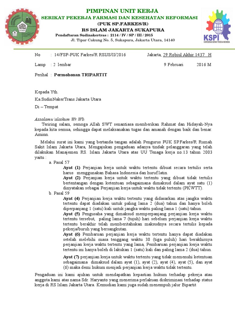 Permohonan Tripartit | PDF