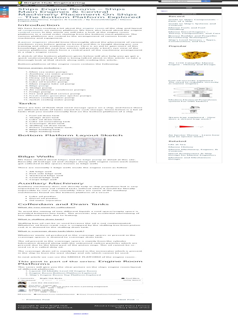 Ships Engine Rooms - Ships Main Engines & Central Machinery Placement ...