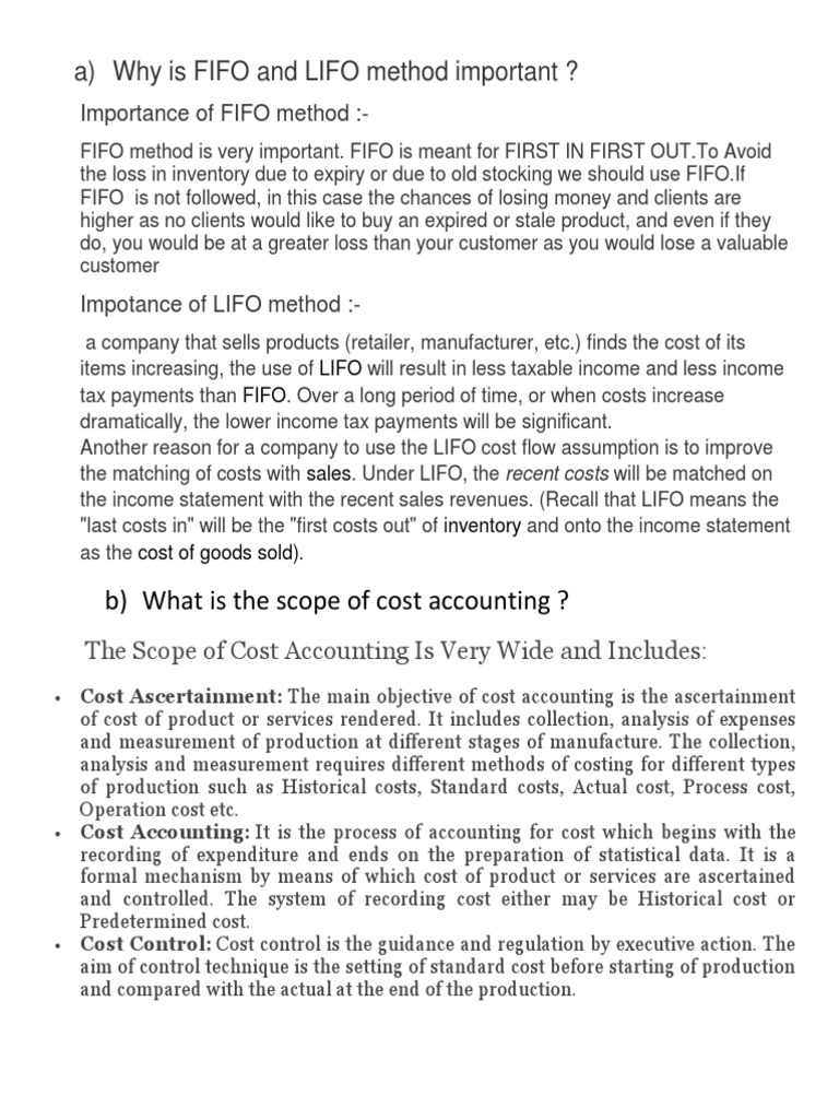 Why Is FIFO and LIFO Method Important | PDF