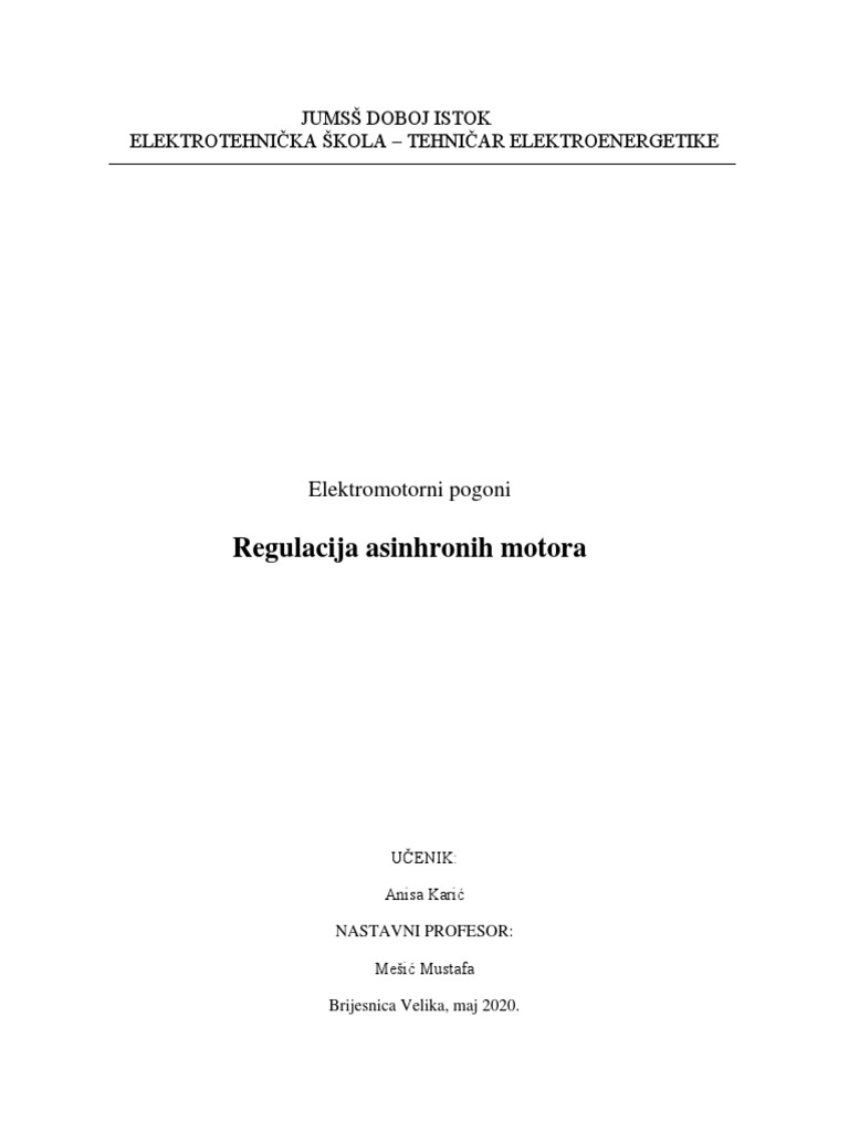 Regulacija Asinhronih Motora | PDF