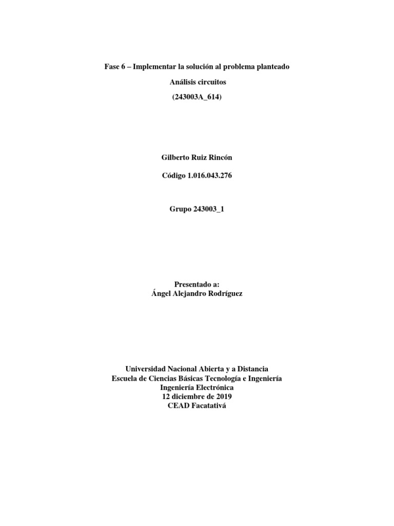 Fase 6 Implementar La Solucion A Problema Planteado | PDF