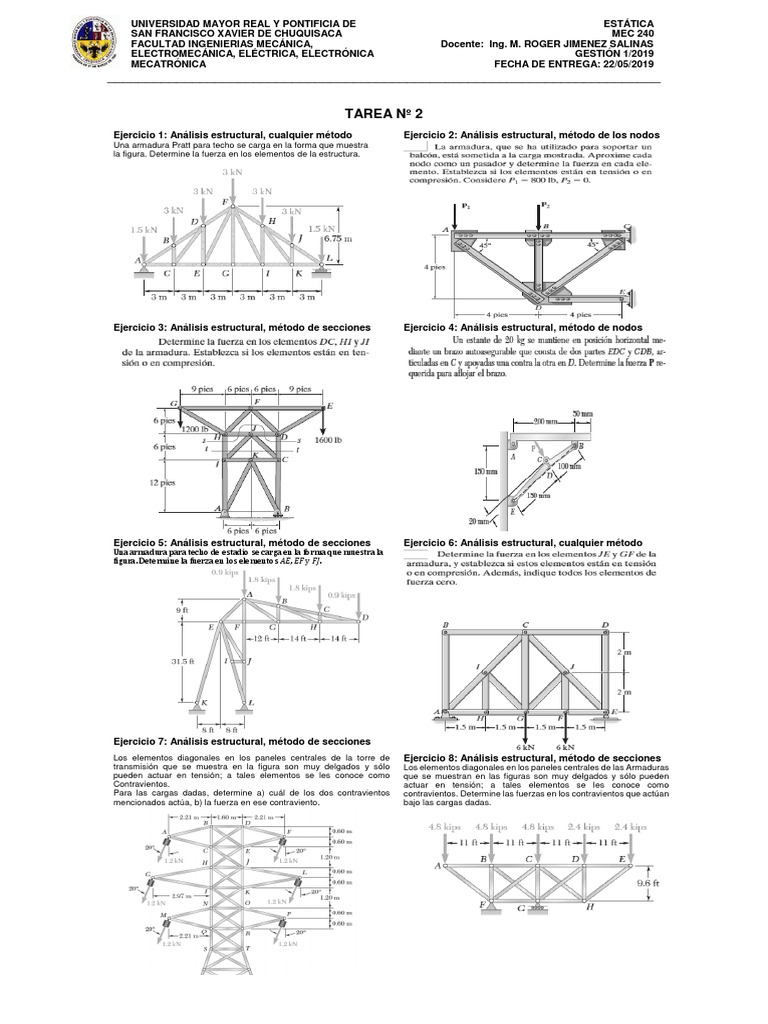 Análisis Estructural de Armaduras y Contravientos | PDF