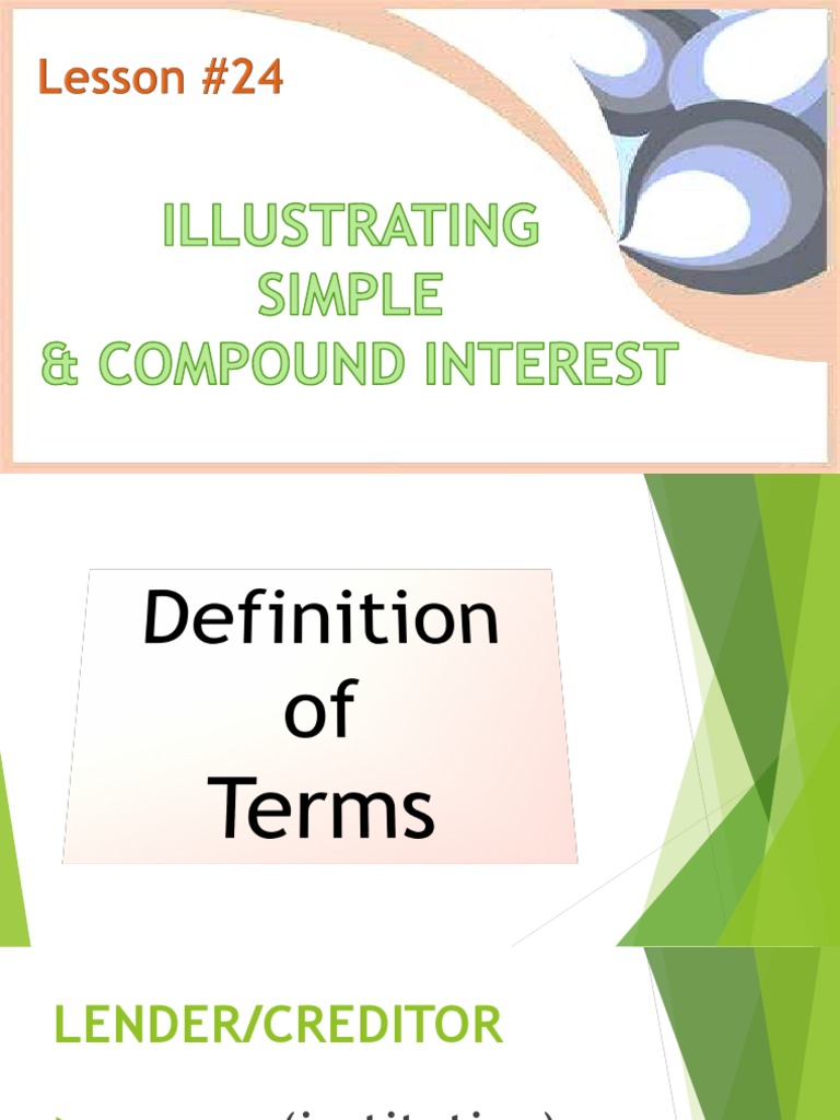 Lesson 23. Illustrating Simple and Compound Interest | PDF