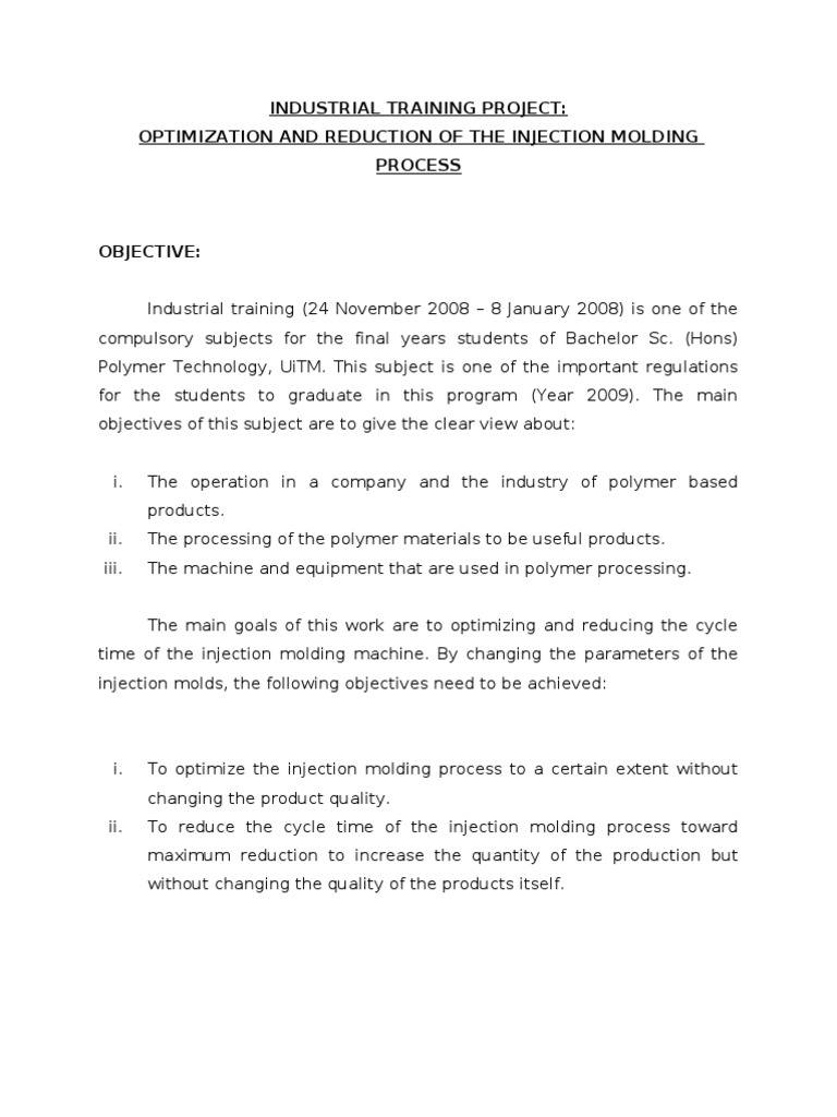 Industrial Training Project Proposal | PDF | Casting (Metalworking ...