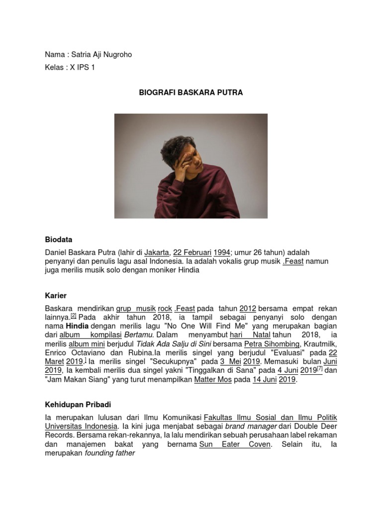 Biografi Daniel Baskara Putra | PDF