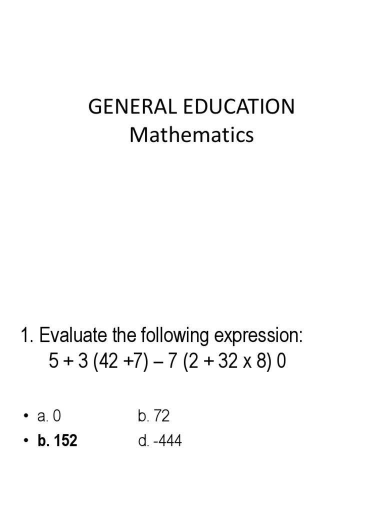 Mathematics GENED | PDF