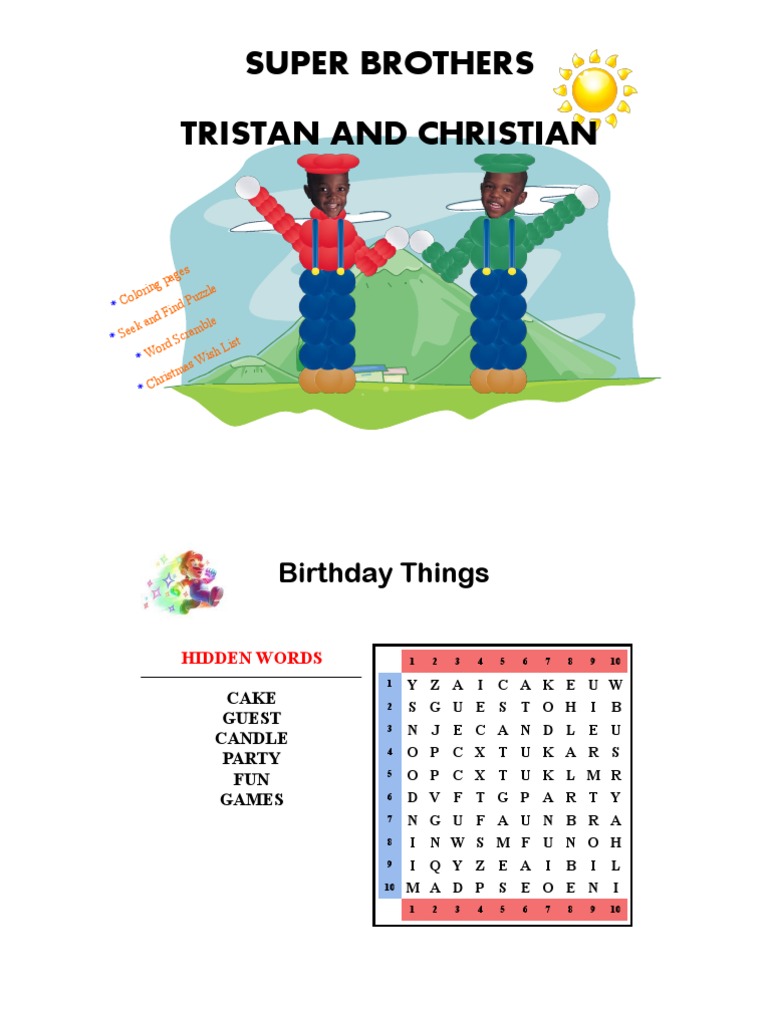 Super Brothers Holiday Activity Book | PDF