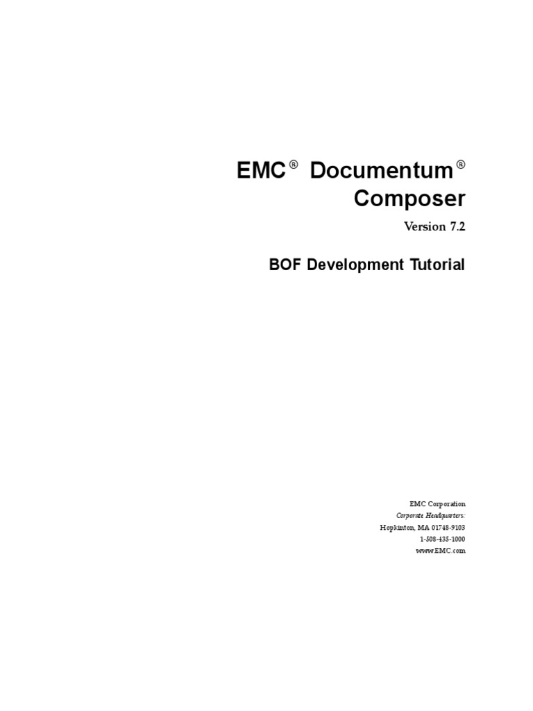 Documentum Composer 7.2 BOF Development Tutorial | PDF