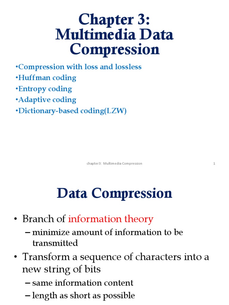 Multimedia Compression Techniques Overview | PDF | Teaching Methods & Materials | Computers