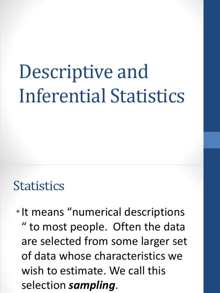 Descriptive and Inferential Statistics | PDF | Business