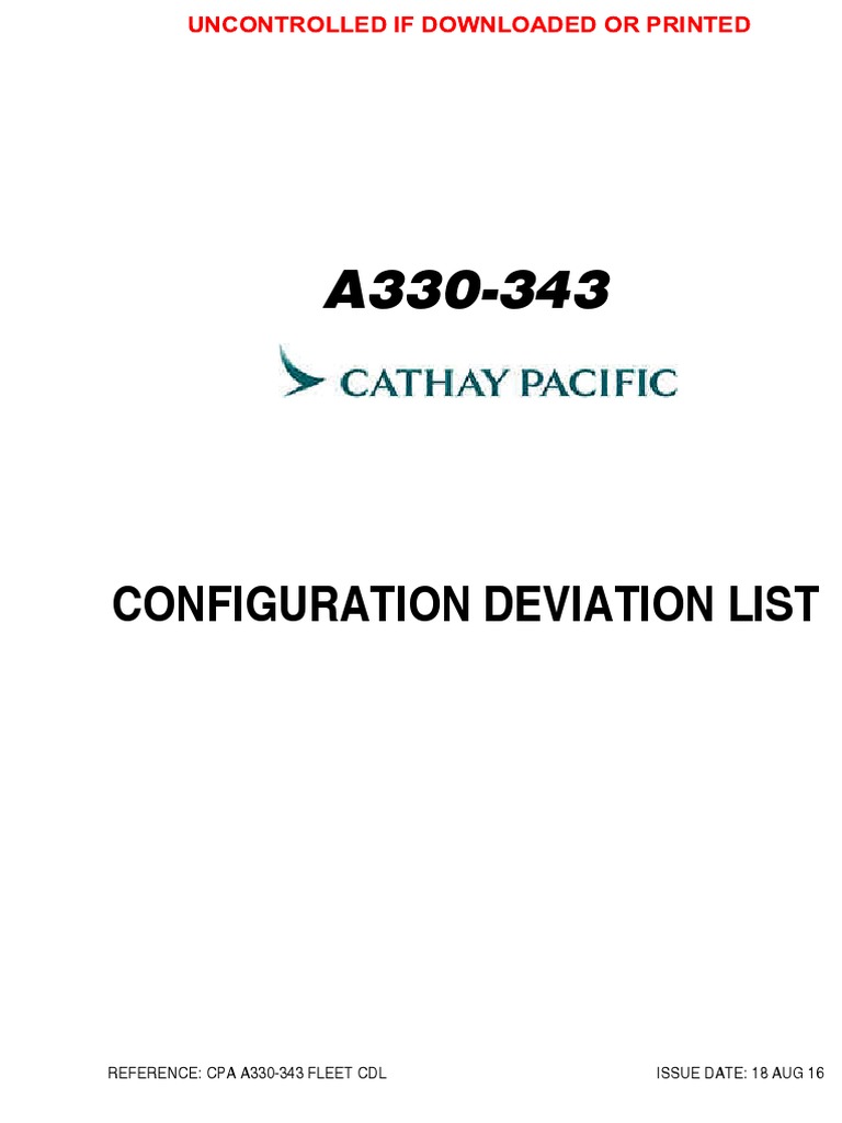 CX A330-343 CDL PDF 160818 PDF | PDF