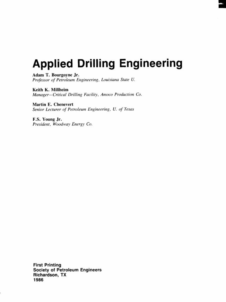 Applied Drilling Engineering PDF | PDF