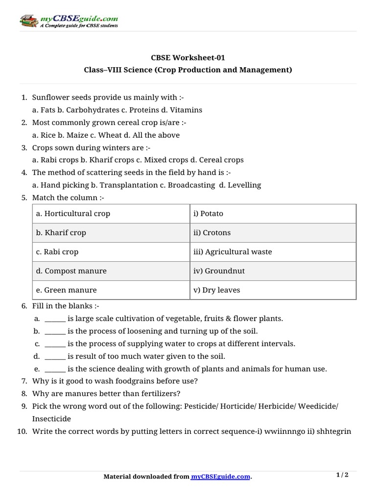 8 Science Worksheet ch1 1 | PDF