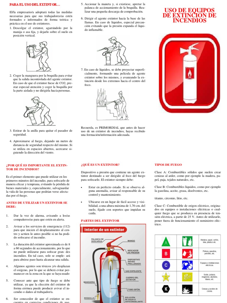 Triptico Uso de Extintores | PDF