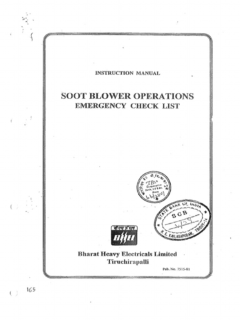 Soot Blower Operations - Emergency Checklist | PDF