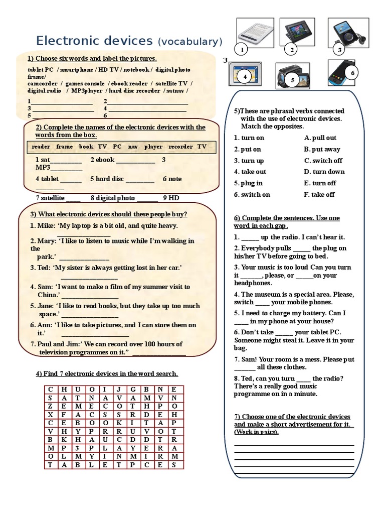Electronic Devices Vocabulary | PDF