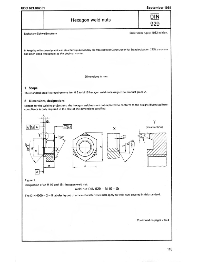 Din 929 1987 PDF | PDF